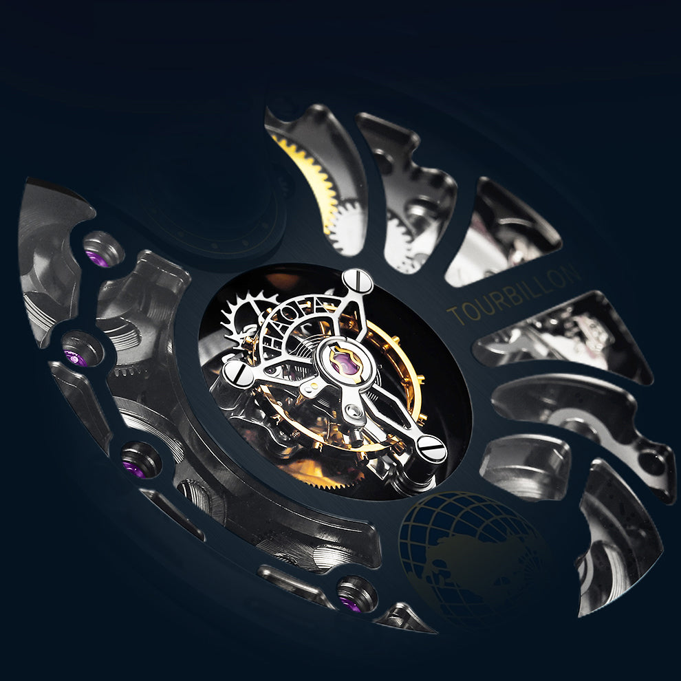 Haofa 1037 Center Tourbillon Watch Four Spring Drive Manual Tourbillon ...