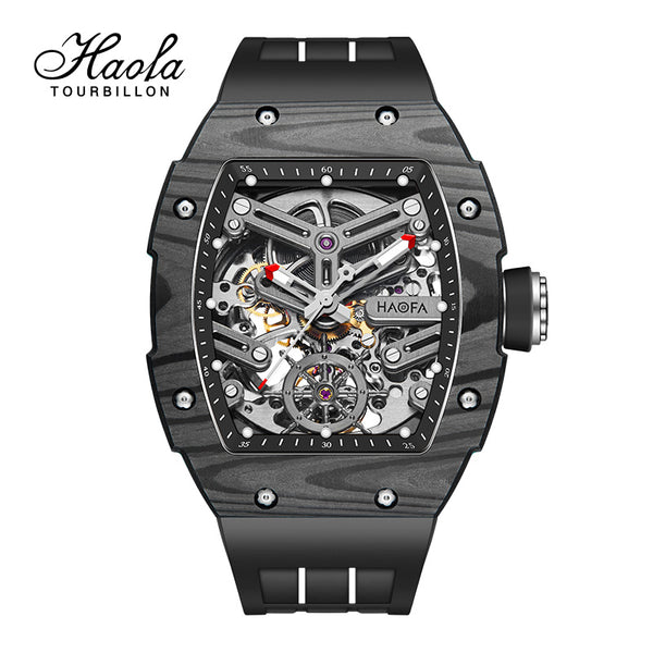 HAOFA 1982 Navigator Skeleton Carbon Fiber Automatic Mechanical Watch ...