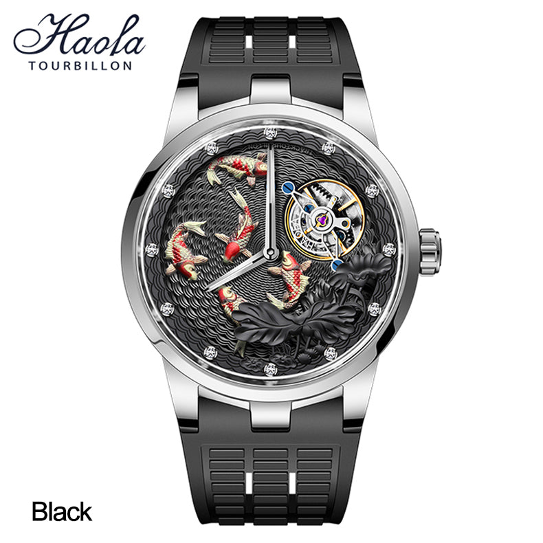 Haofa Carrousel Movement 3D Koi Fish Watch Karrusel model 1951 – HAOFA ...